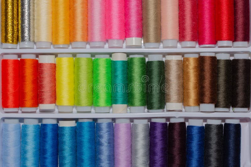 Multicolor sewing threads stock image. Image of colors - 131299857