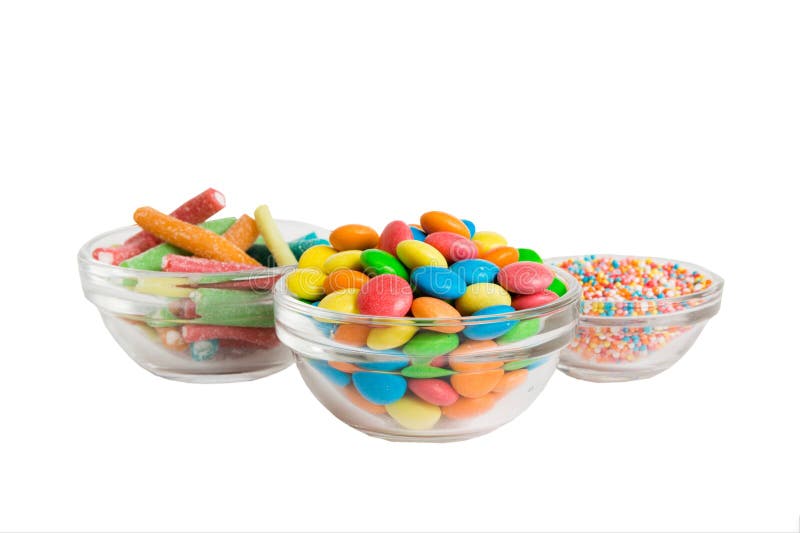 Multicolor Small Mixed Colored Chocolate Coated Candies in Bowl ...