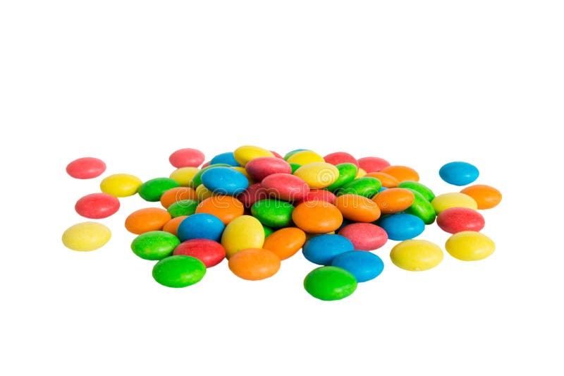 Multicolor Small Mixed Colored Chocolate Coated Candies, Isolated on ...