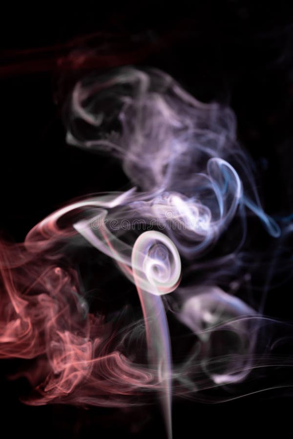Multicolor Smoke Painting on Black Background. Abstract. Stock Photo ...
