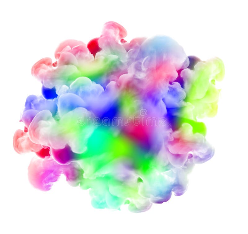 Multicolor Smoke on White Background. 3d Illustration, 3d Rendering ...