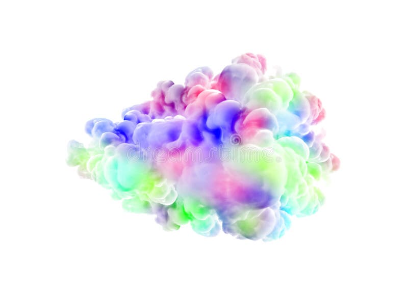 Multicolor Smoke on White Background. 3d Illustration, 3d Rendering ...