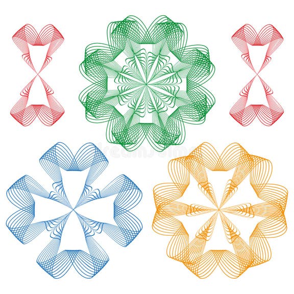 Multicolor Spirograph Figure. Decorative Loop Shape. Curved Abstract ...