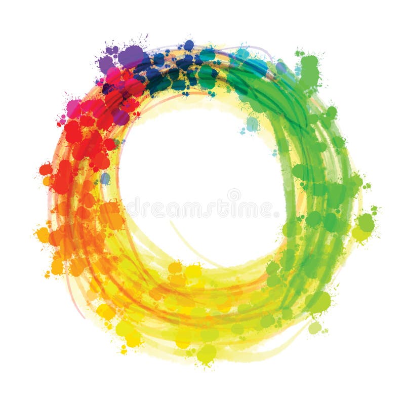 Watercolor Paint Splatter Circle Multicolor Stock Illustrations – 377 ...