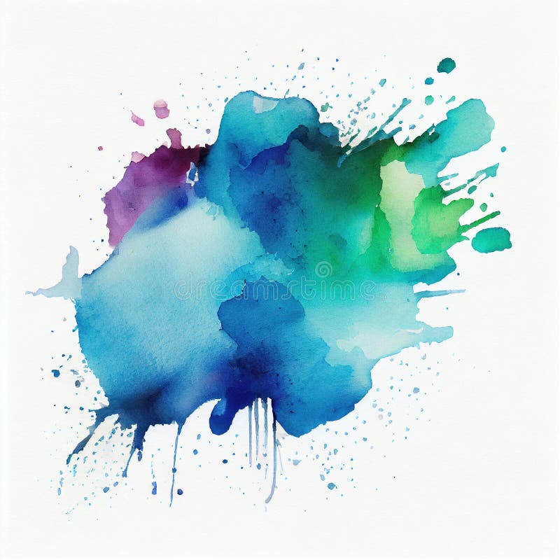 Multicolor Spot, Watercolor, AI Generative Stock Illustration ...