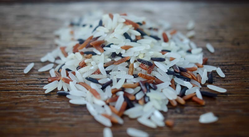 Multicolor Sprinkle Rice on the Wooden Table Stock Image - Image of ...