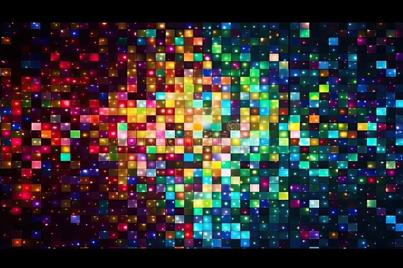 Multicolor Square Animation, Pixel Art. Generative AI Stock Image ...