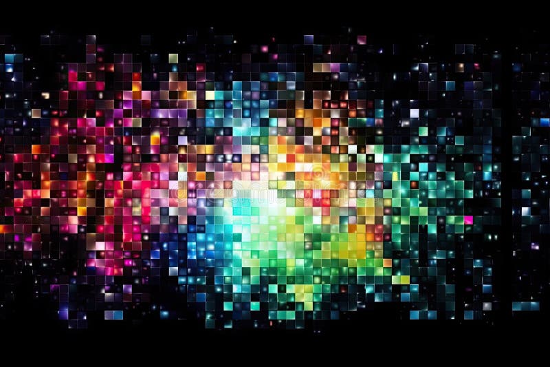Multicolor Square Background Space Animation, Technological Art Style ...