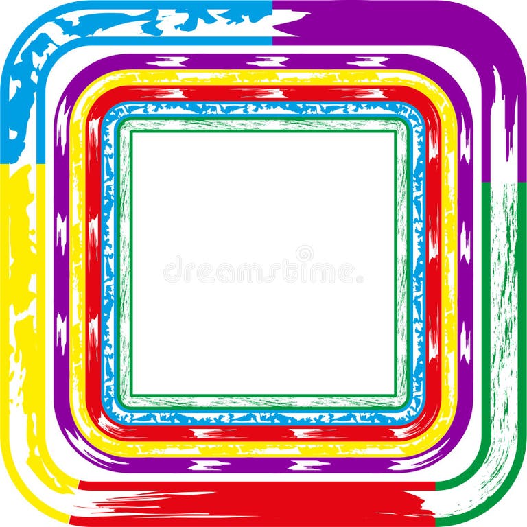 Multicolor Square Frames. Abstract Vector Borders. Vibrant Shape Layers ...