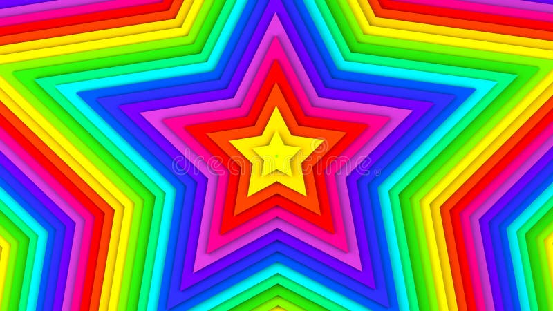 Multicolor Stars Abstract 3d Render Stock Illustration - Illustration ...