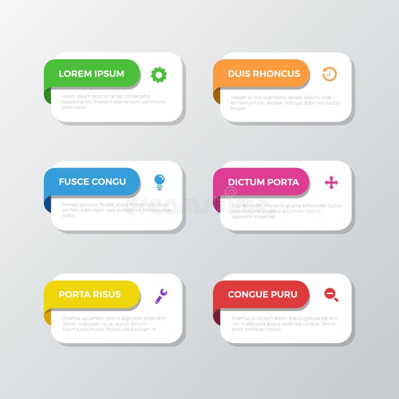 5 Steps Process Labels Infographics Mockup Template Background Stock ...