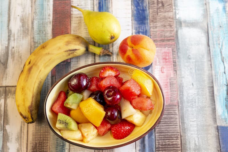 Multicolor Summer Fruit in a Bowl Stock Image - Image of lifestyle ...