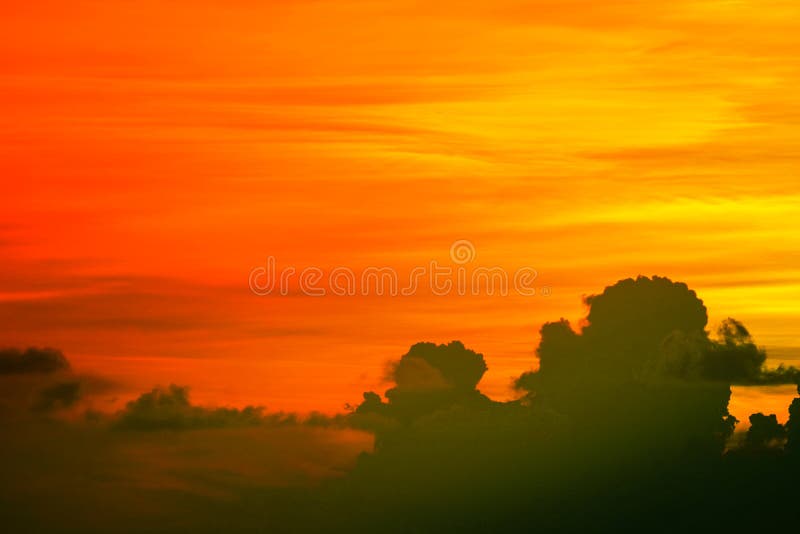 Multicolor Sunset Orange Cloud and Sun on Sky Stock Image - Image of ...