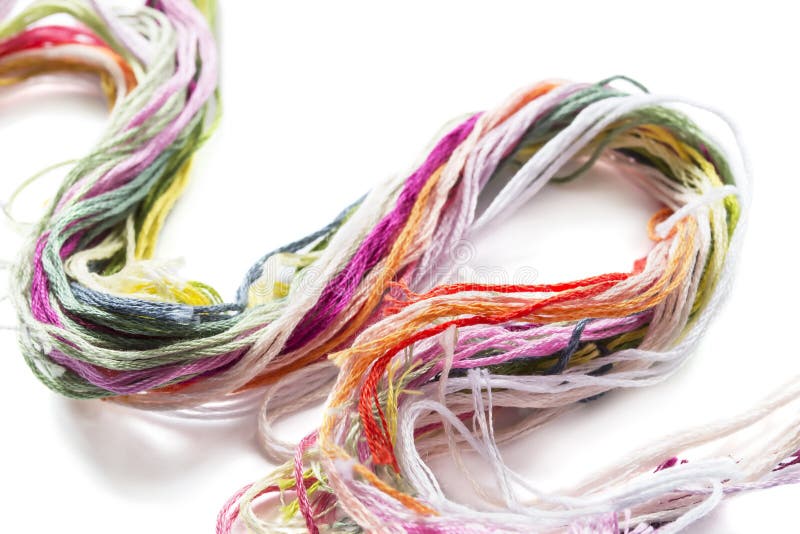 Multicolor Thread Texture Background. Blue And Purple Thread Close-up ...