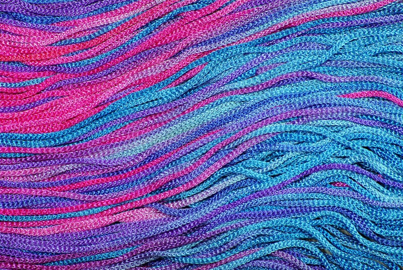 Multicolor Thread Texture Background. Blue and Purple Thread Close-up ...