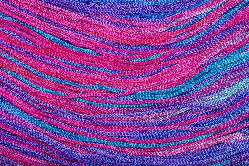 Multicolor Thread Texture Background. Blue and Purple Thread Close-up ...