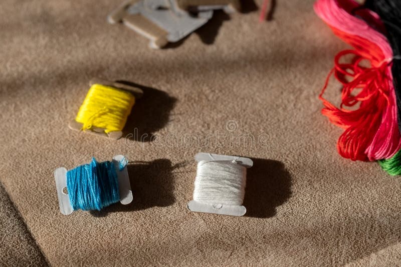 Multicolor Threads for Embroidery , Muline. Stock Image - Image of ...