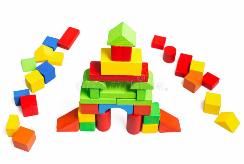 Multicolor toy blocks stock photo. Image of game, childhood - 61520256