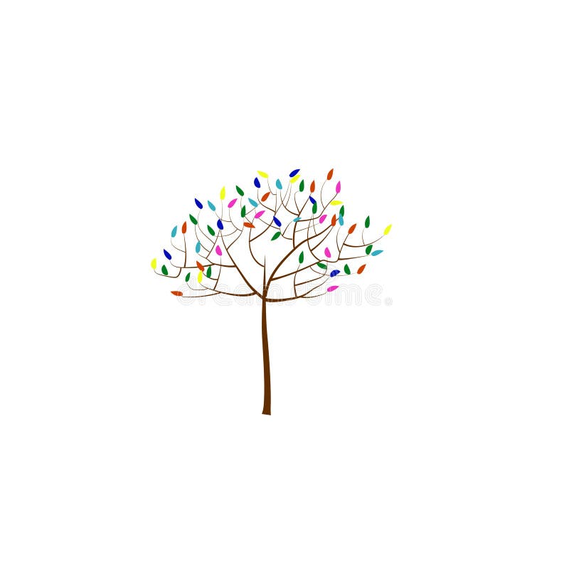 Multicolor Tree Vector Illustration. Stock Vector - Illustration of ...