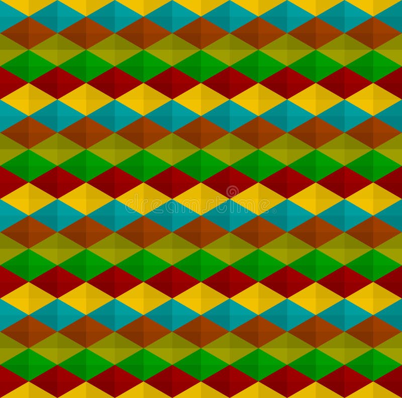 Multi-color Triangles and Rhombus Pattern Seamless Background Vector ...