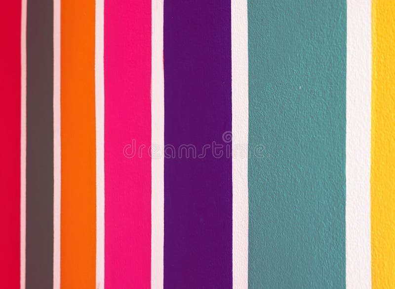 Multicolor Vertical Striped Pattern on Cement Wall. Colorful Painted on ...