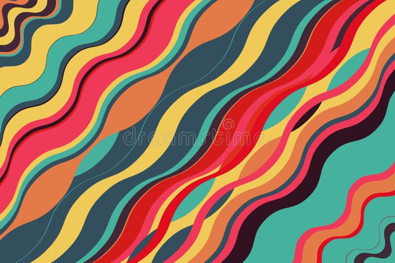 Multicolor Wave Abstract Art Background Shape. Design Illustration ...