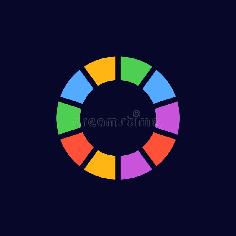 Multicolor Wheel Design with Six Segments in a Circular Shape Showing ...