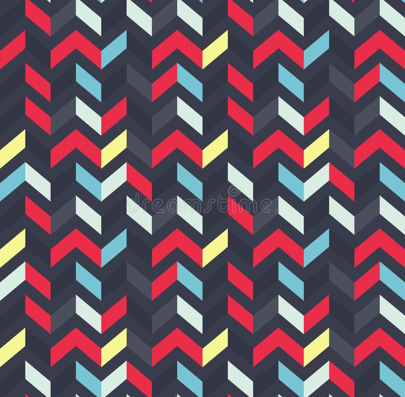 Multicolor Chevron Style Seamless Pattern. Arrows Texture Stock Vector ...
