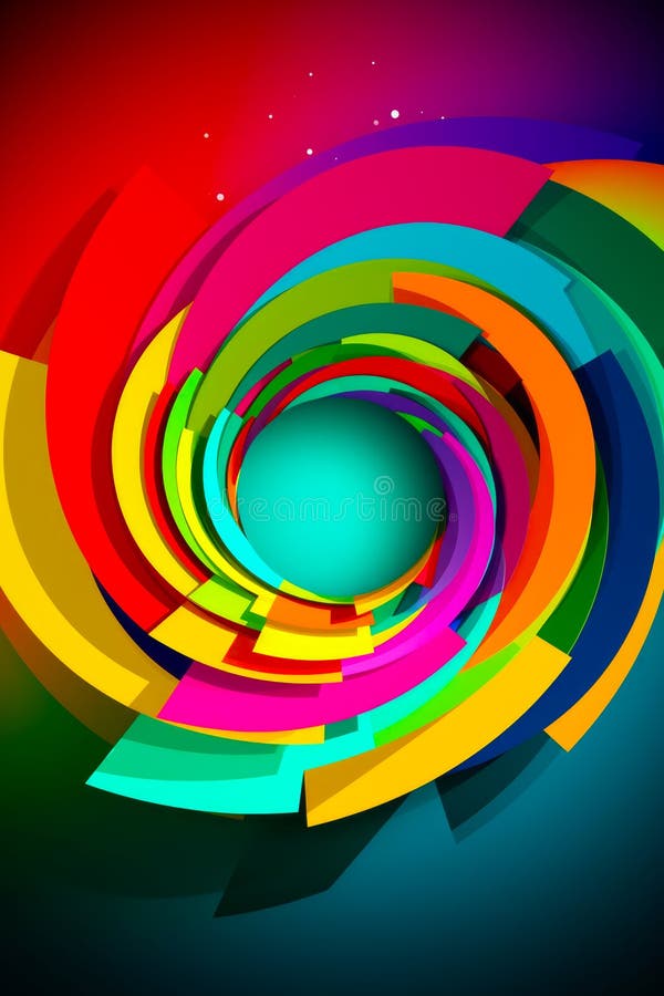 Multicolored Abstract Background with Circular Design in the Middle of ...