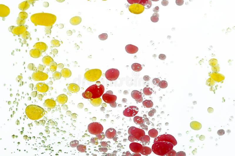 Macro Shoot Moving Paint Drops of Bubbles Liquid Ink Paint. Stock ...