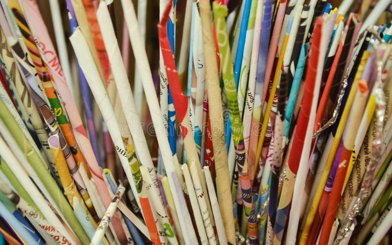 Multicolored Abstract Background with Texture of Twisted Paper Tubes ...