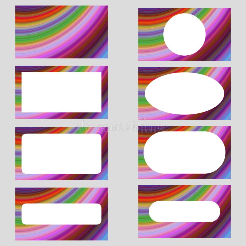 Multicolored Curved Design Business Card Set Stock Vector ...