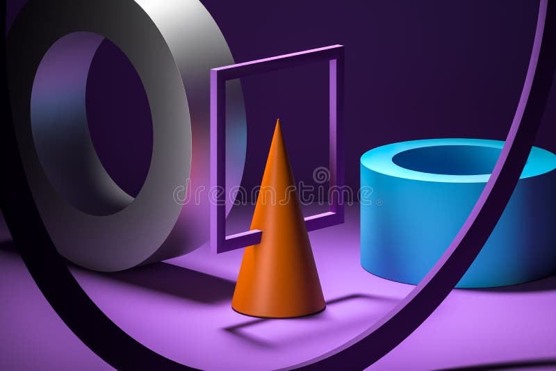 Multicolored Abstract Geometric Figures As Showcase for Product ...