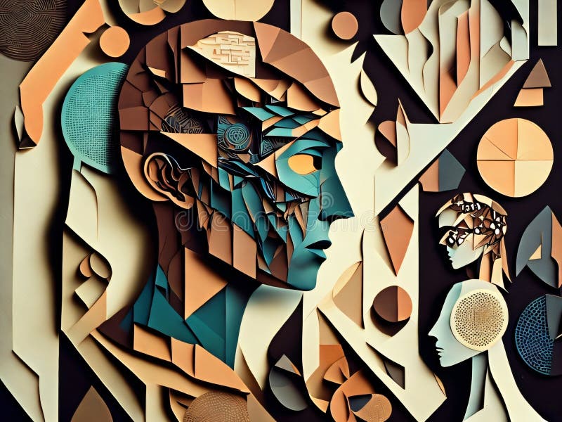Multicolored Abstract Image of a Human Head. Emergence of the Mind ...