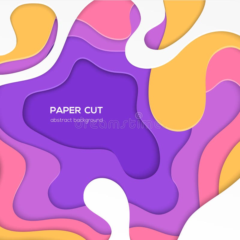 Multicolored Abstract Layout - Vector Paper Cut Illustration Stock ...