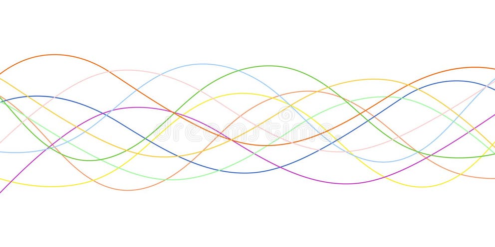 Multicolored Abstract Lines. the Ripple Effect. Line Art Drawing ...