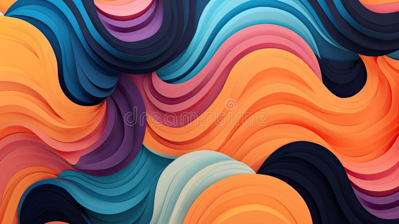 Multicolored Abstract Paper Shapes Layered in a Vibrant Pattern, a ...