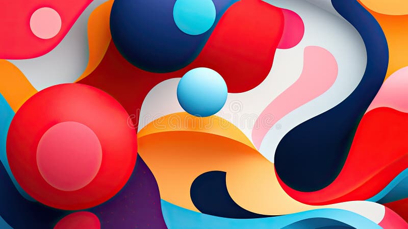 Multicolored Abstract Paper Shapes Layered in a Vibrant Pattern, a ...