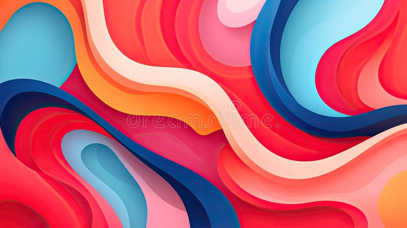 Multicolored Abstract Paper Shapes Layered Vibrant Pattern Dynamic ...