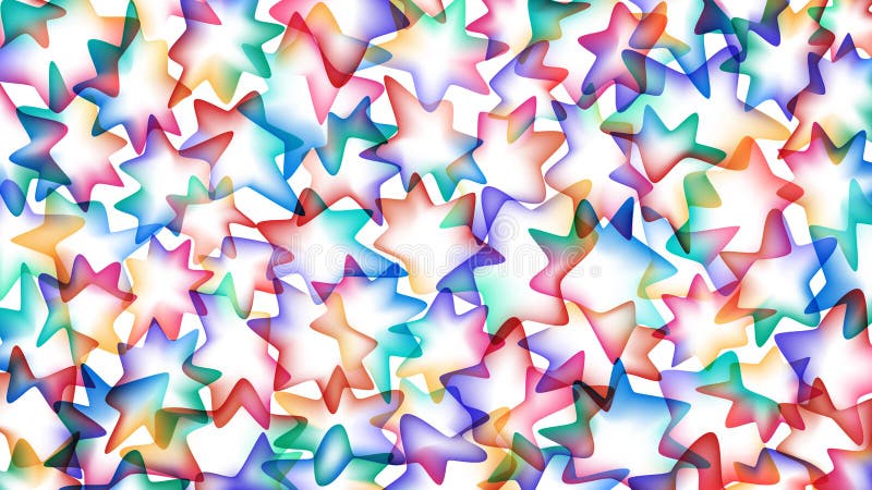 Multicolored Abstract Seamless Pattern of Overlapping Transparent Stars ...