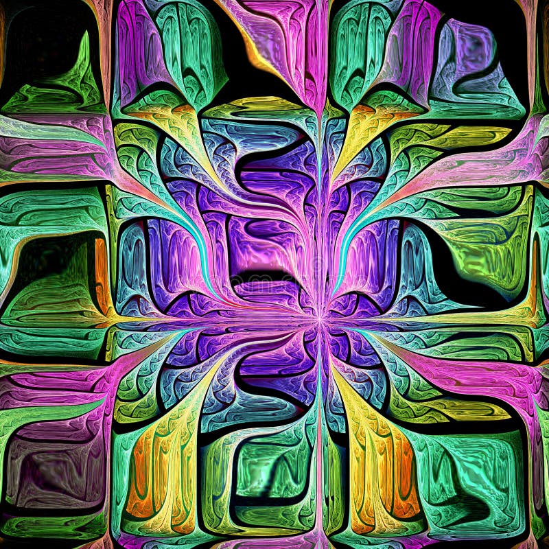 Multicolored Abstract Stylized Flower. Modern Art Stock Illustration ...