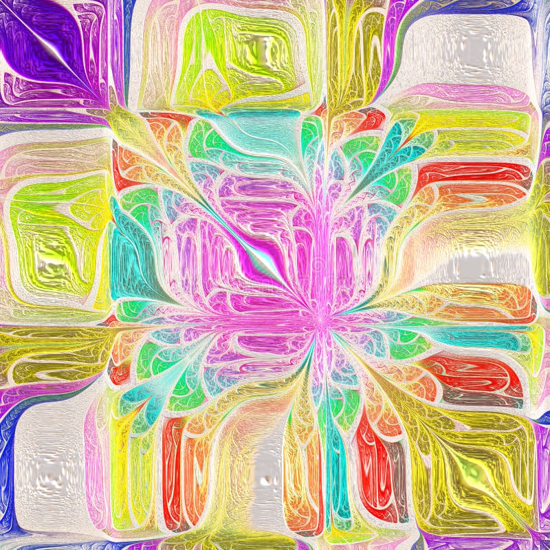 Multicolored Abstract Stylized Flower. Modern Art. Artwork for Creative ...