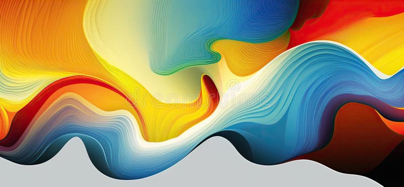 Multicolored Abstract Wave Gradients. Generative Ai Stock Illustration ...