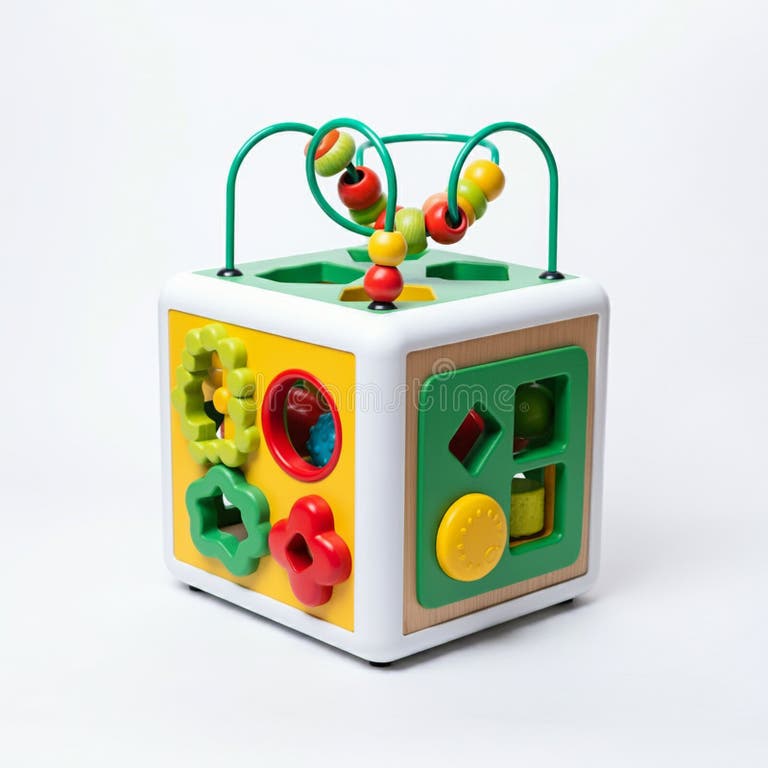 Multicolored Activity Cube for Children Features Bead Mazes, Shape ...