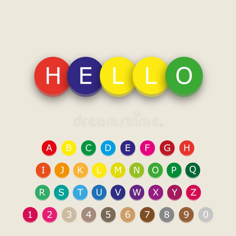 Multicolored Alphabet Letters Icons Stock Vector - Illustration of ...