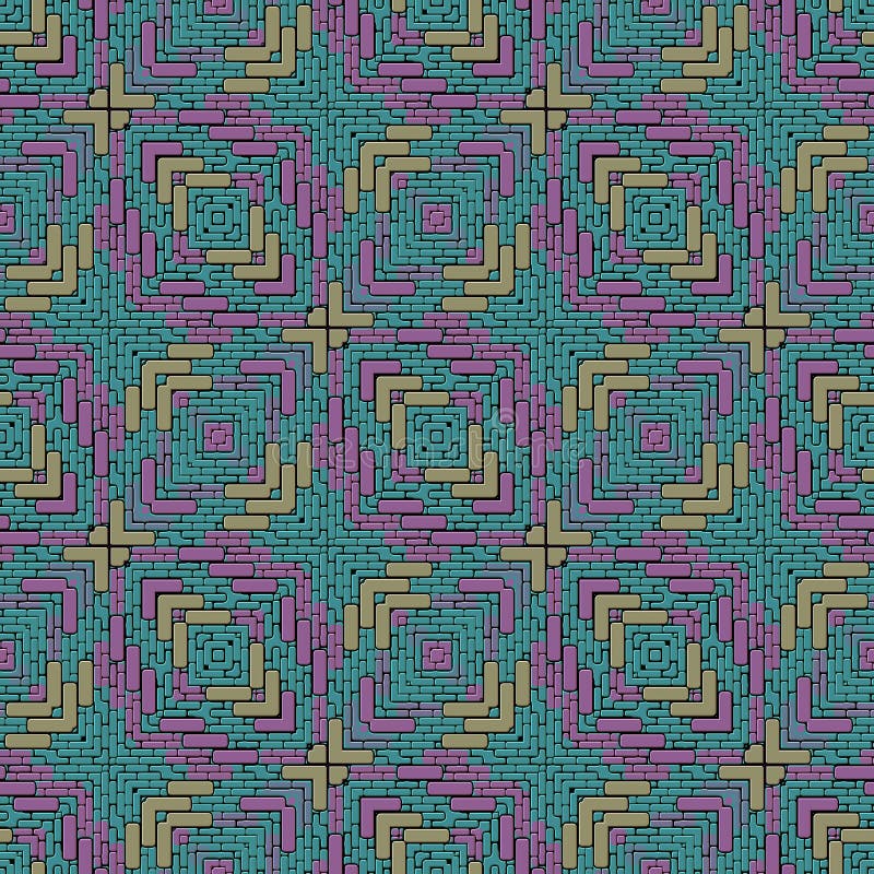 Multicolored American Native Maya Aztec Inca Pattern. Stonework Mosaic ...