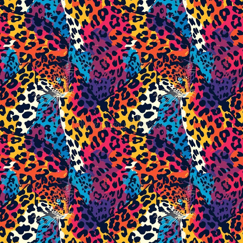 Multicolored Animal Print Background Seamless Stock Illustration ...