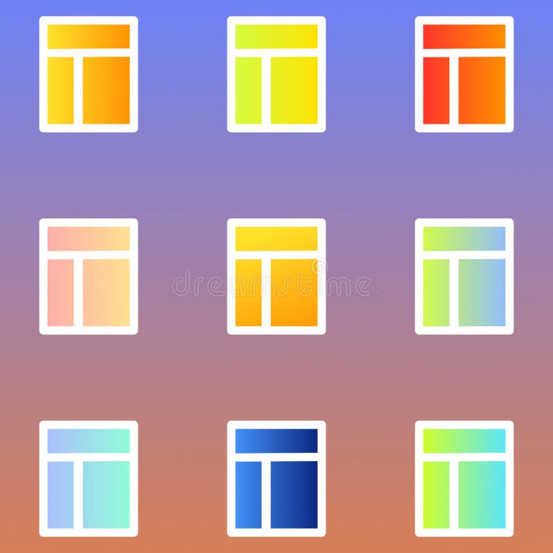 Multicolored Apartment Building Window Banner in Different Colors Stock ...