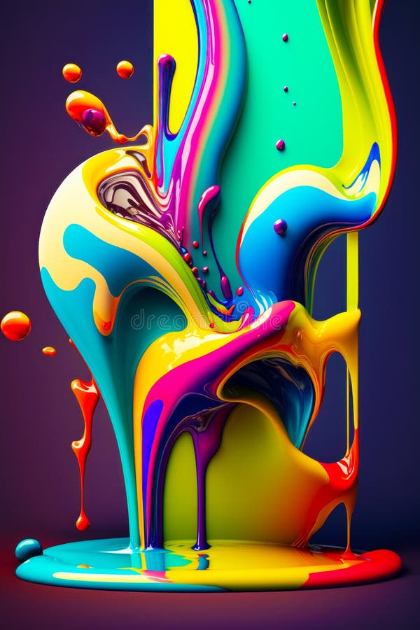 Multicolored Apple Logo with Splash of Paint on the Bottom of it ...