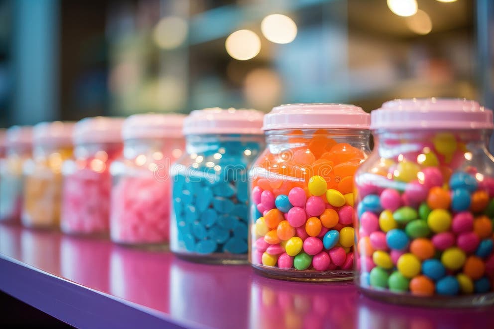 A Multicolored Array of Tempting Sweets at the Vibrant Store Counter ...
